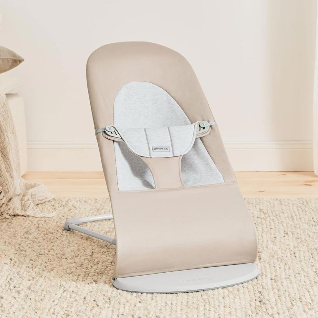 BabyBjörn Balance Soft Baby Bouncer - Beige/Grey - Woven/Jersey Nursery ...