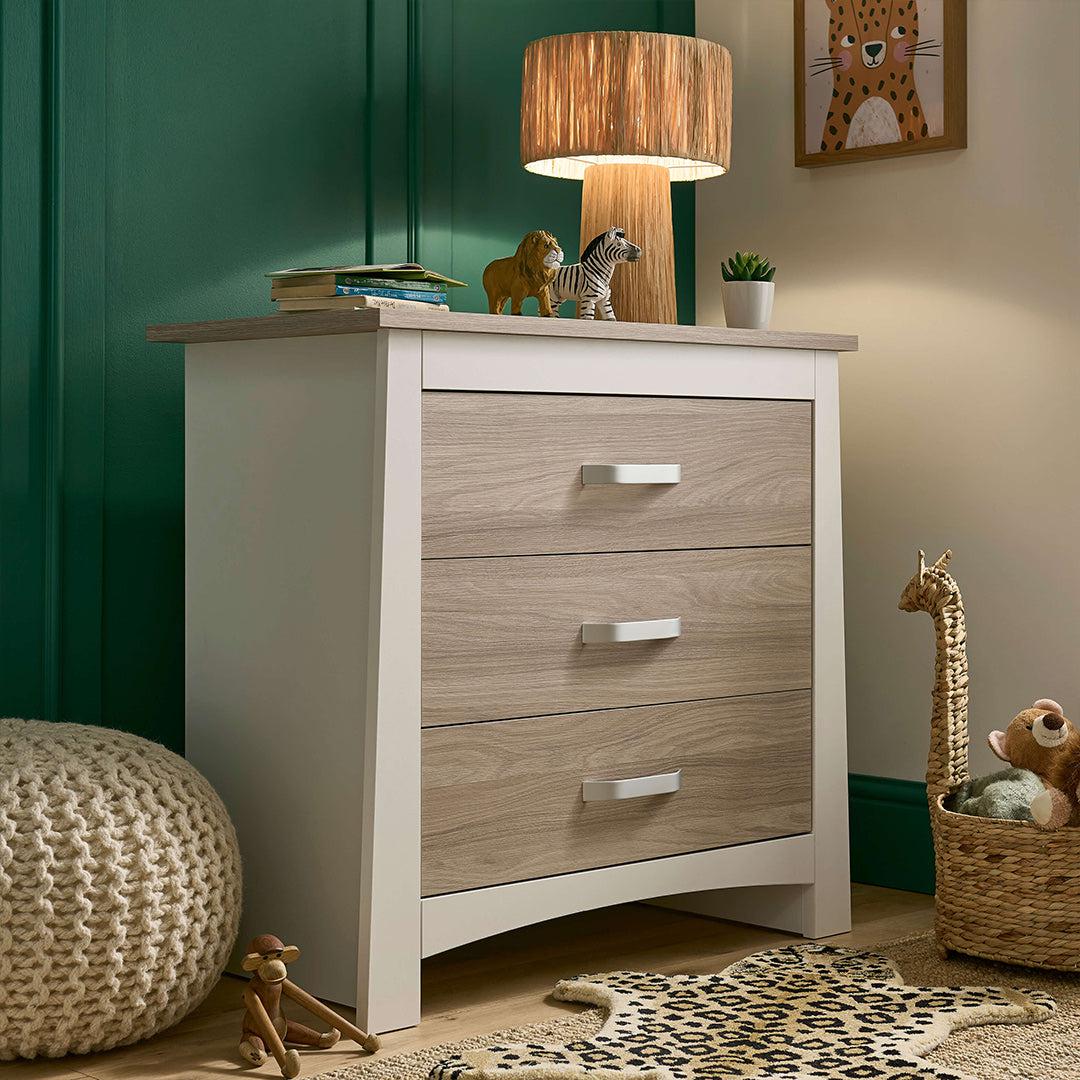 CuddleCo Ada 3 Drawer Dresser White Ash