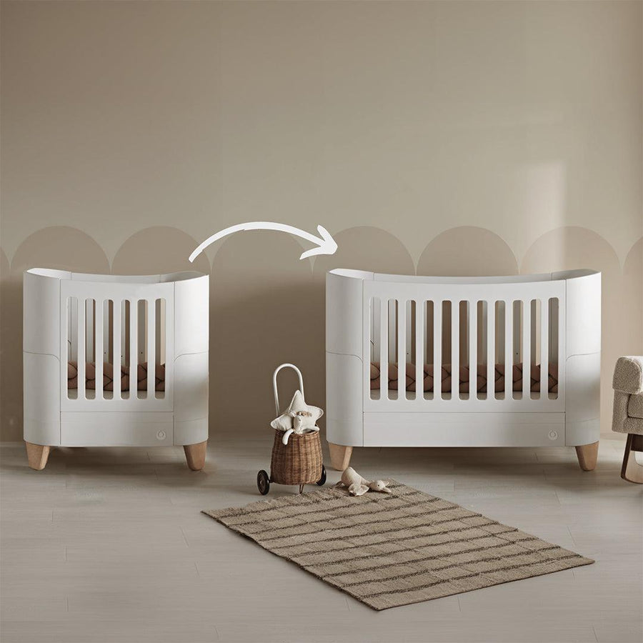 Gaia Baby Serena Mini Cot Bed Extension - White