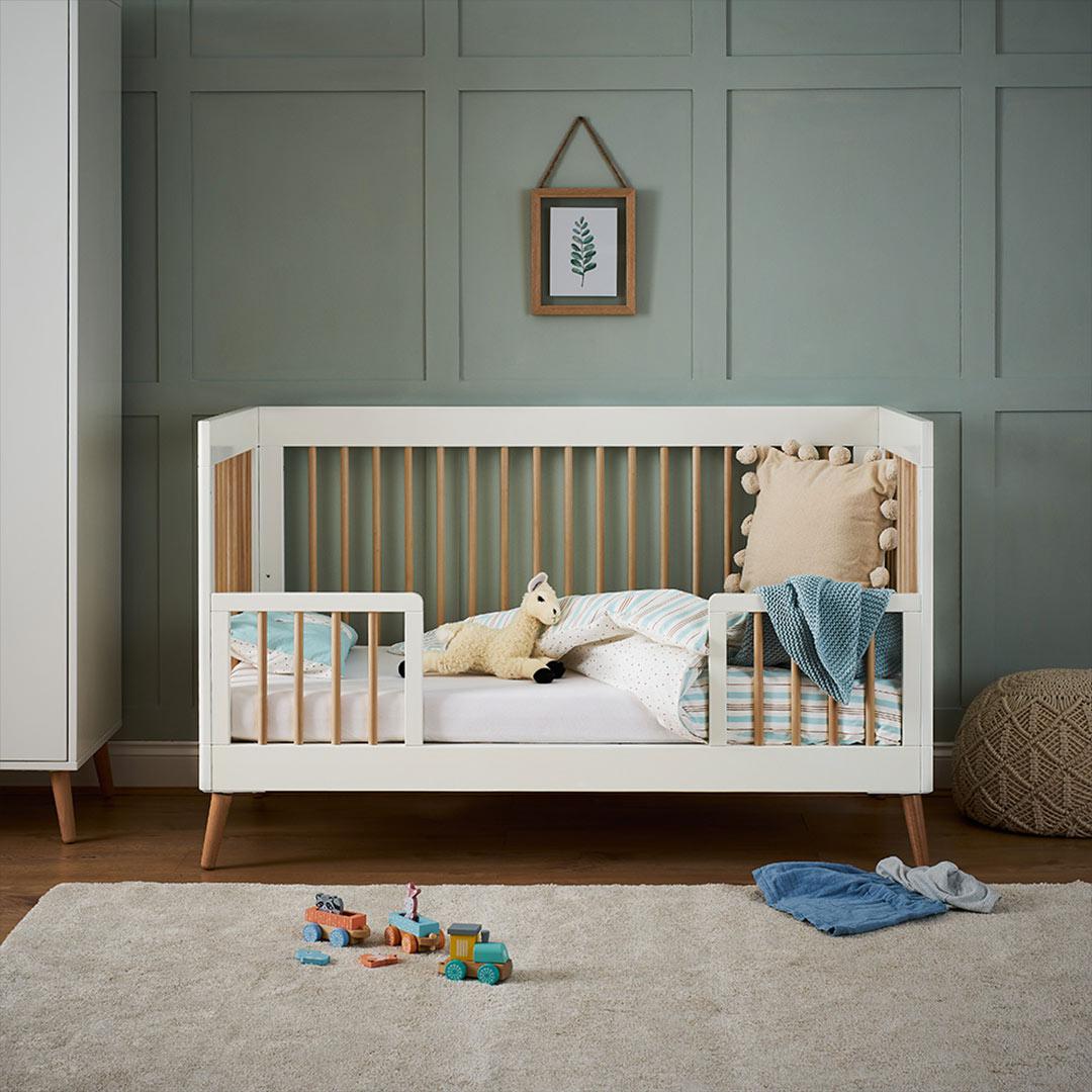 Obaby Maya Cot Bed - White + Natural Cots | Cot Beds | abbs.gov.ag