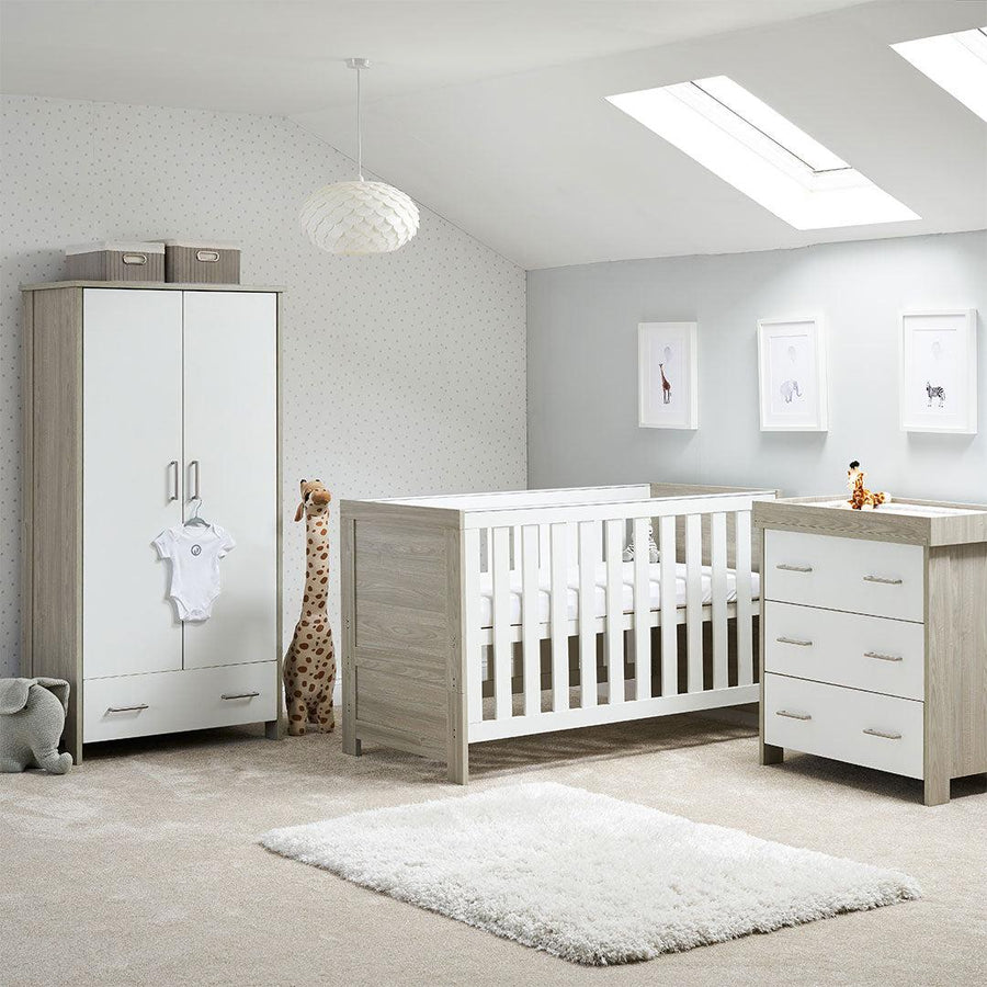 Obaby Nika 2 Piece Room Set - White Wash | Natural Baby Shower