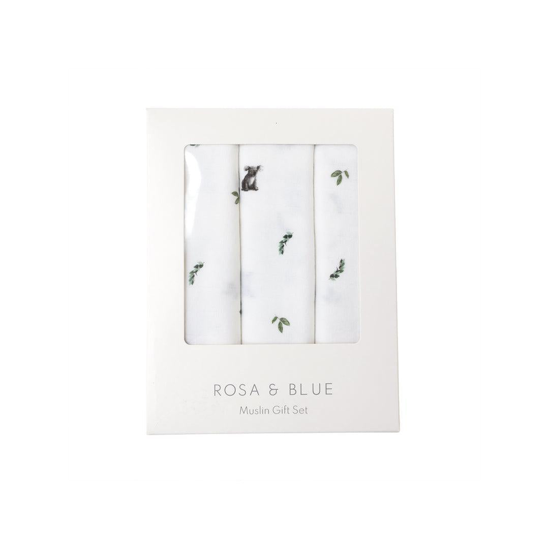 Rosa & Blue Muslin Squares - Koala - 3 Pack