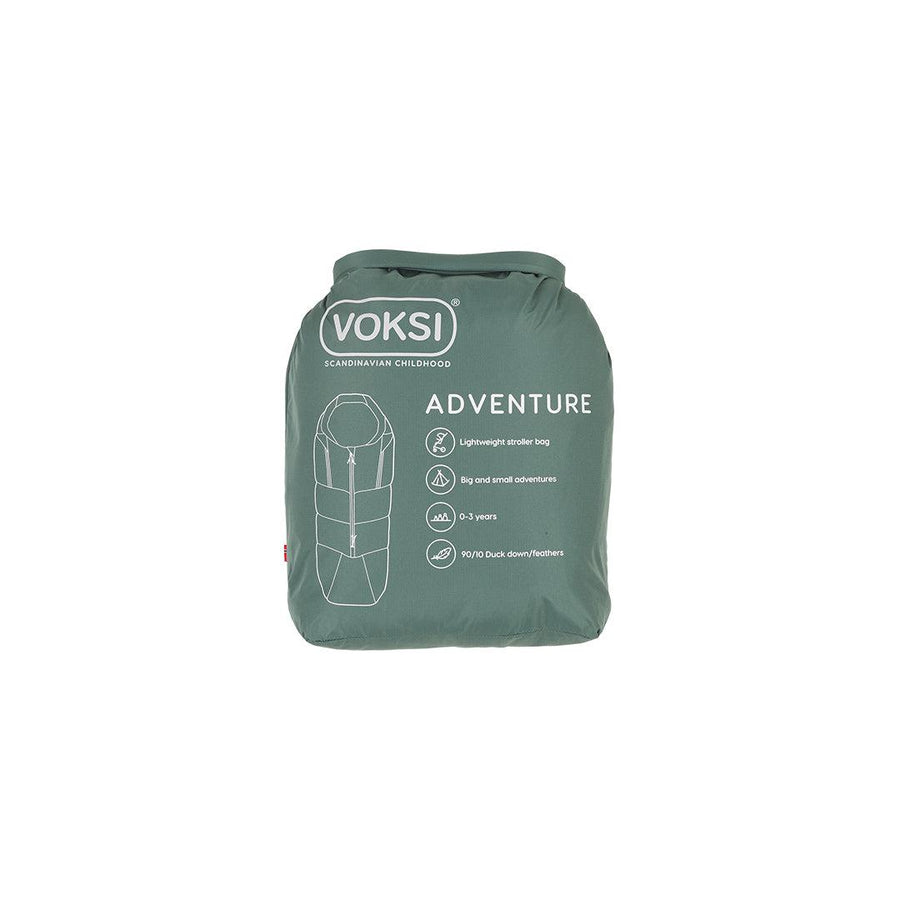 Voksi Adventure Footmuff - Dark Sea Green - Seashell Sand