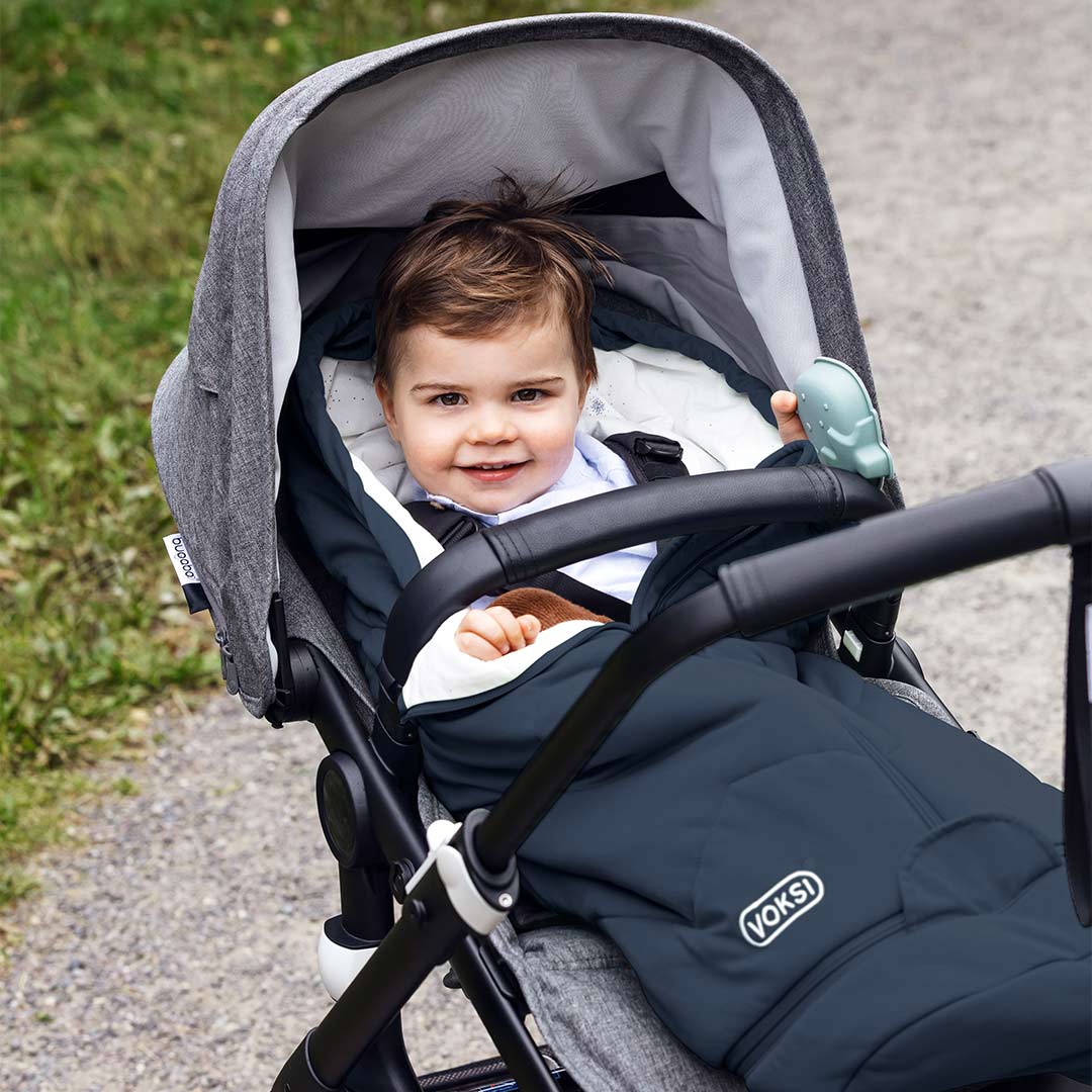 Voksi Sky Light Footmuff - Poppy Blue - Seeds | Natural Baby Shower