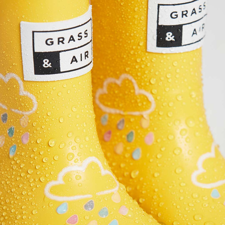 Yellow Wellies | Grass & Air - Colour Revealing Wellies | Natural Baby ...