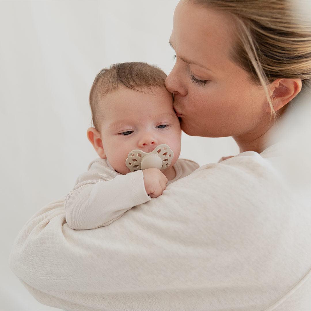 BIBS Infinity Anatomical Pacifier - Ivory - Silicone | Natural Baby Shower