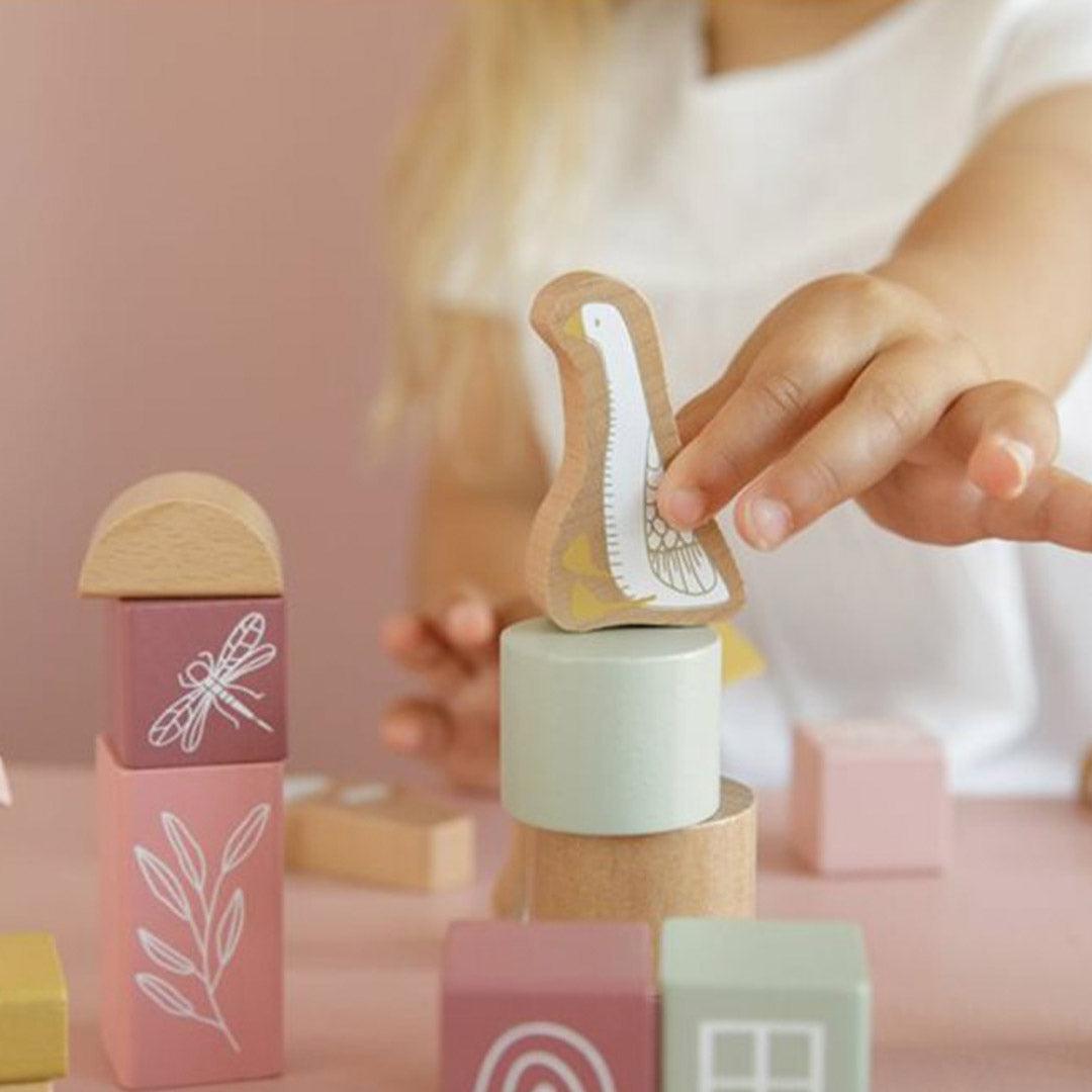 Little Dutch Wooden Building Blocks - Pink | Natural Baby Shower