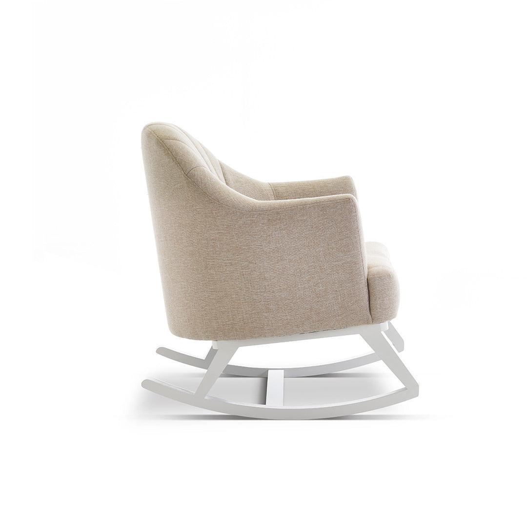 Obaby Round Back Rocking Chair - White + Oatmeal