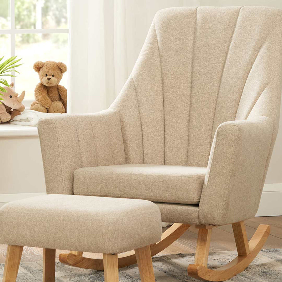 Tutti Bambini Jonah Rocking Chair + Foot Stool - Stone